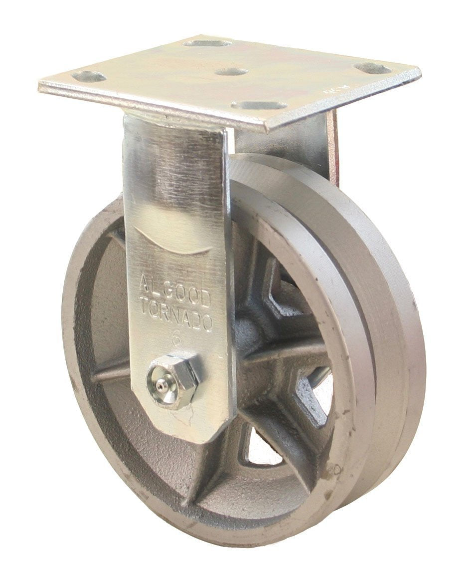 "Rigid 6"" caster with 6""x2-1/2"" v-groove wheel." – Alberta Casters