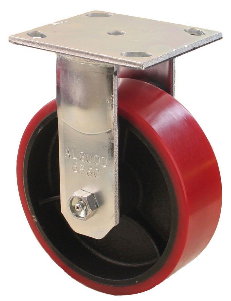 Rigid 6 caster with 6 x 2 Mold-on urethane wheel – Alberta Casters